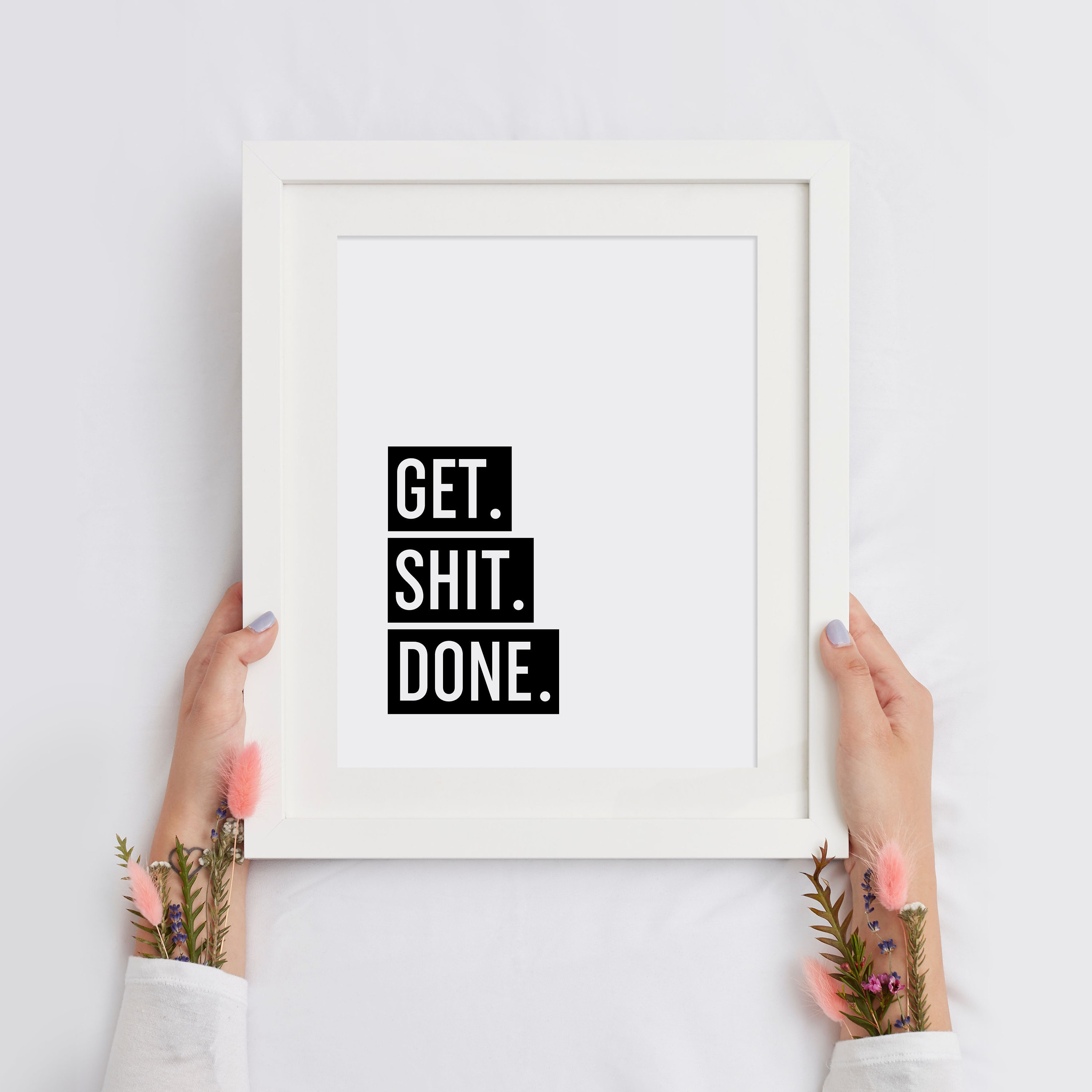 Get Shit Done Print Inspirational Poster Office Wall Art | Etsy