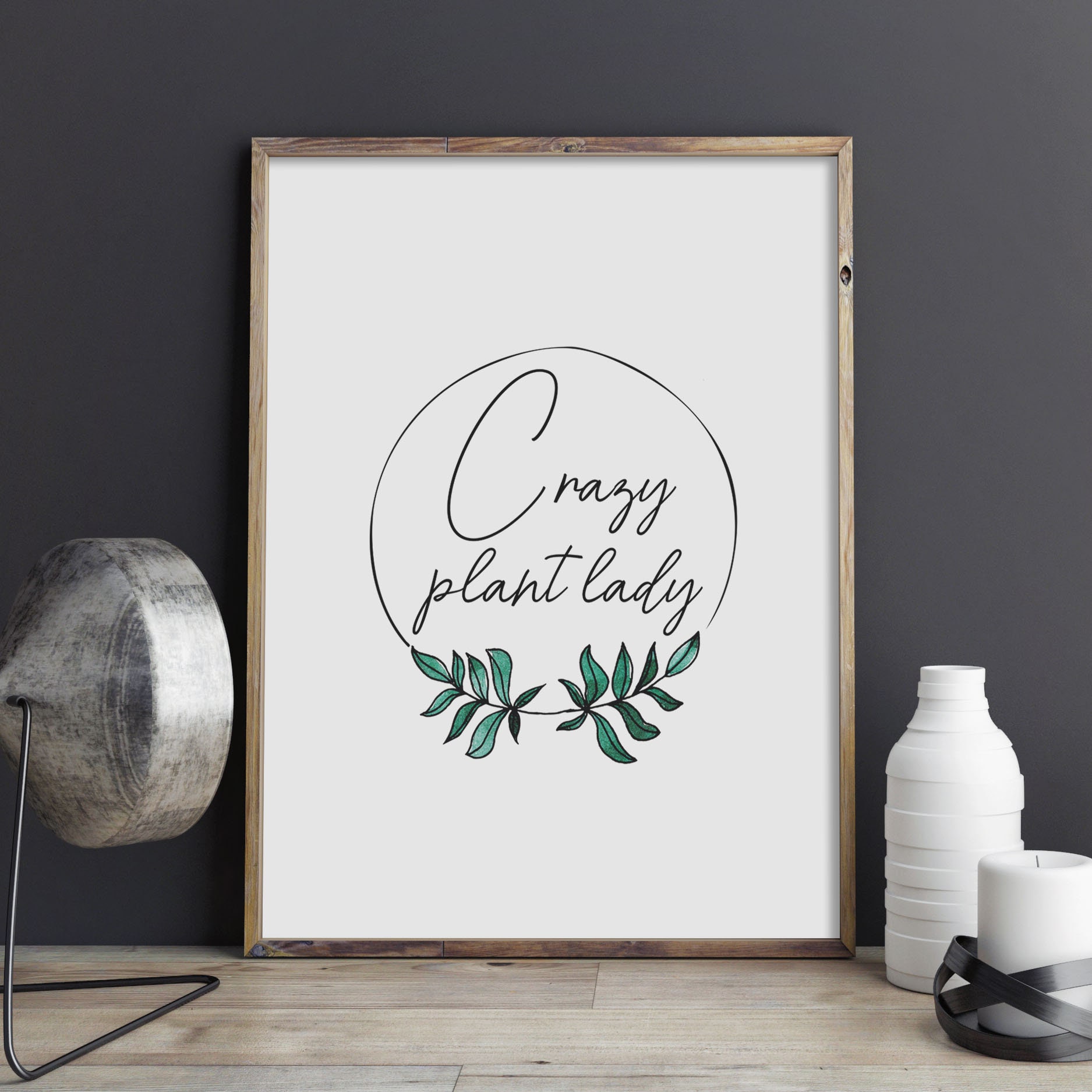 Crazy Plant Lady Print Living Room Poster Funny Quote | Etsy