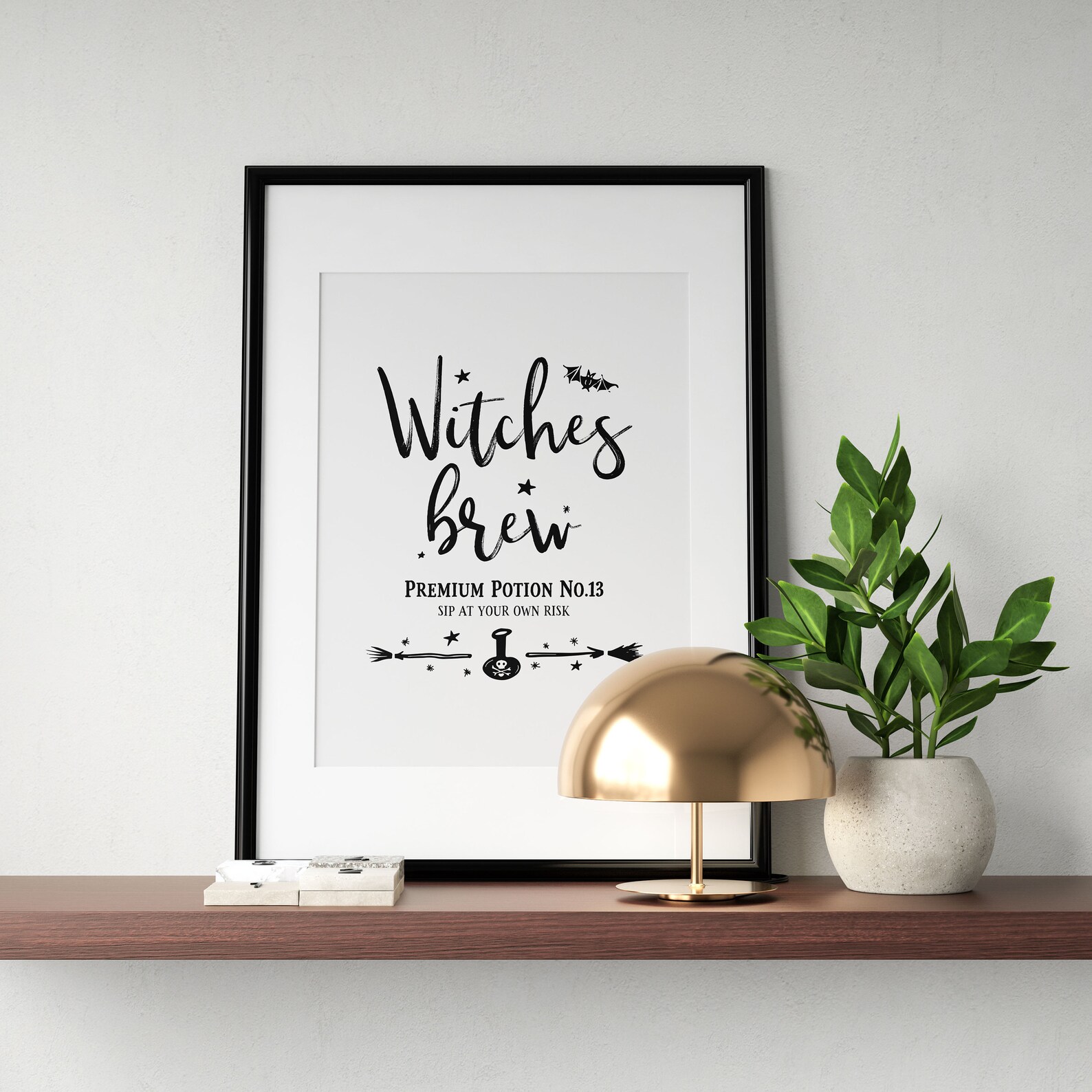Witches Brew Printable Wall Art, Happy Halloween Kitchen Poster ...