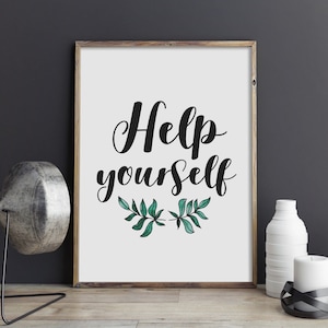 Help Yourself Print, Table Sign, Wedding Reception, Beverage Station ...