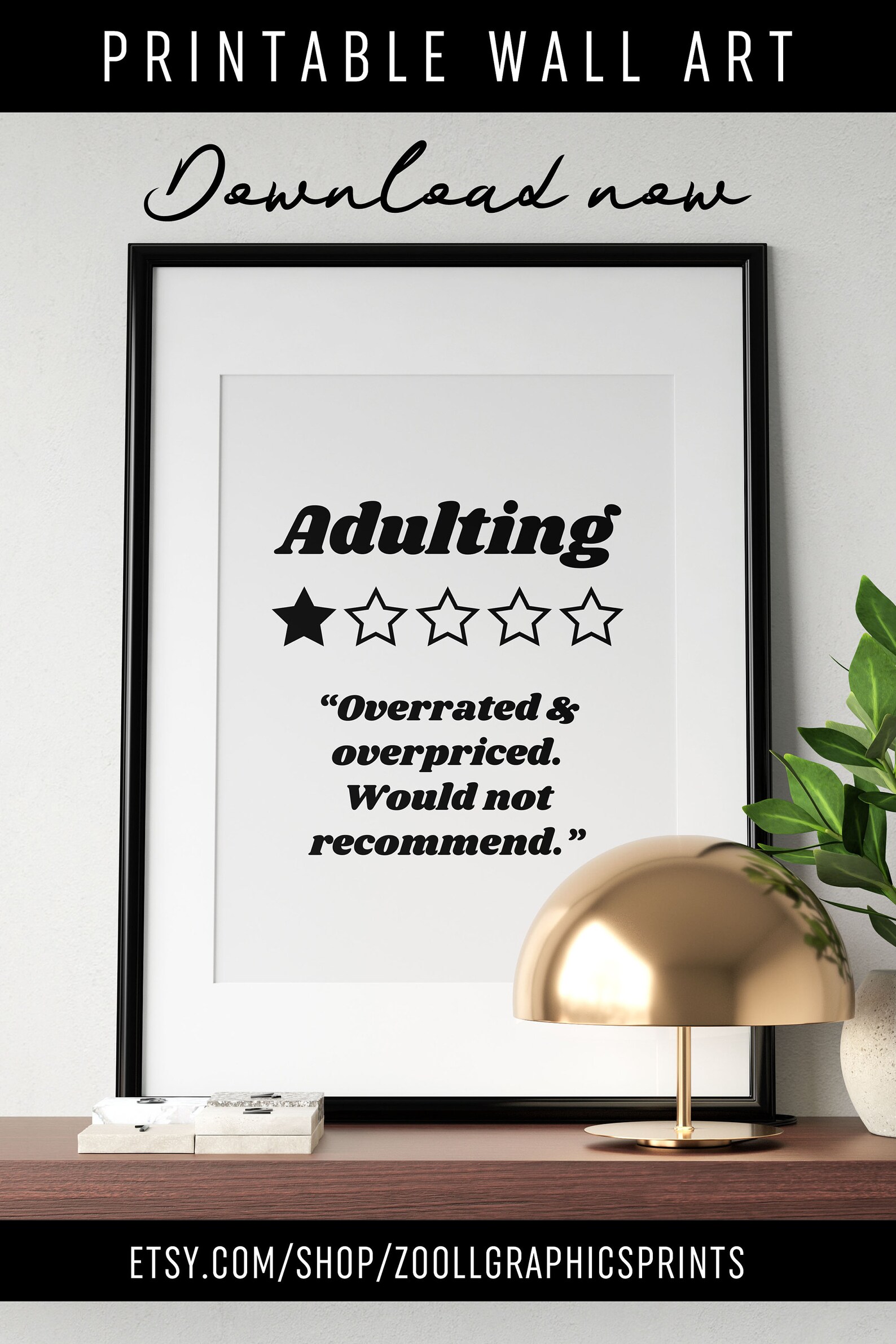 Adulting Review One Star Overpriced & Overrated Would Not - Etsy
