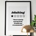 Adulting Review One Star Overpriced & Overrated Would Not Recommend ...