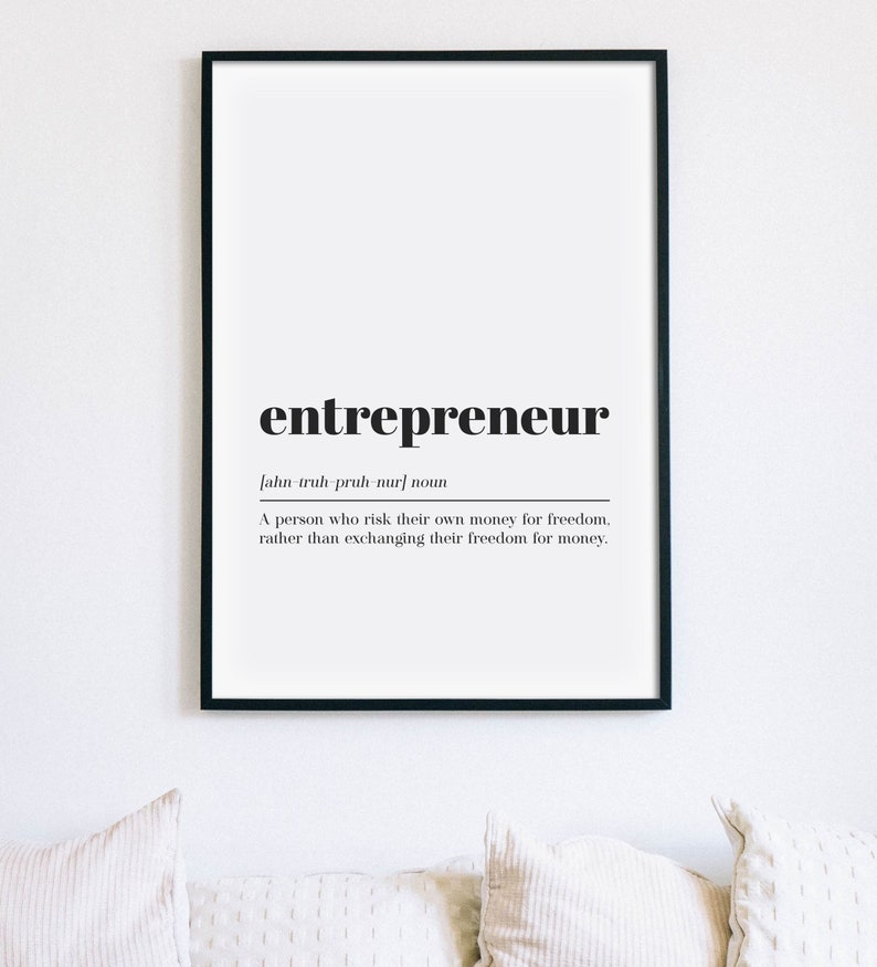 Entrepreneur Definition Print Home Office Decor Small - Etsy