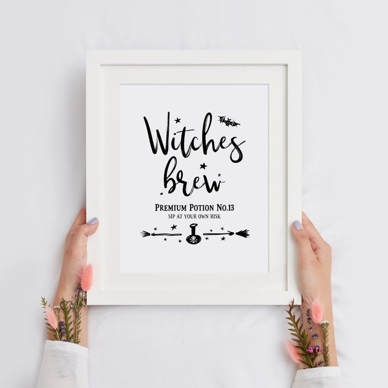 Witches Brew Printable Wall Art Happy Halloween Kitchen - Etsy