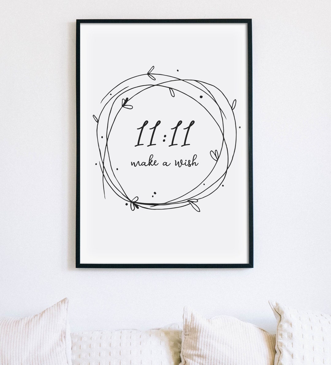 11:11 Make A Wish Print, Angel Number Sign, Affirmation Poster, 1111 ...