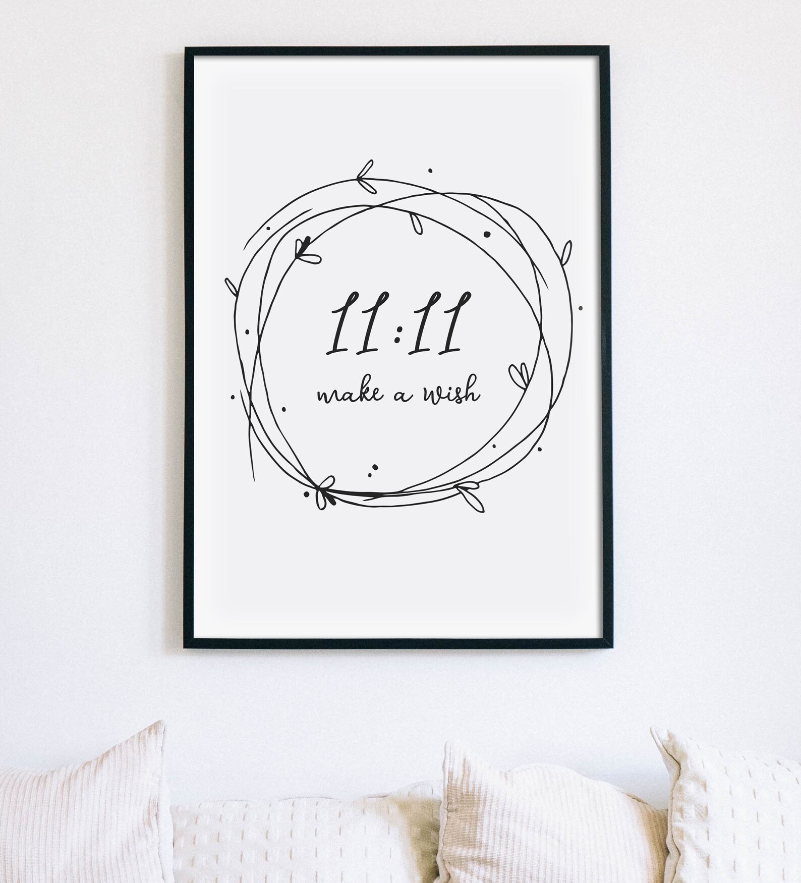 11:11 Make A Wish Print, Angel Number Sign, Affirmation Poster, 1111 ...