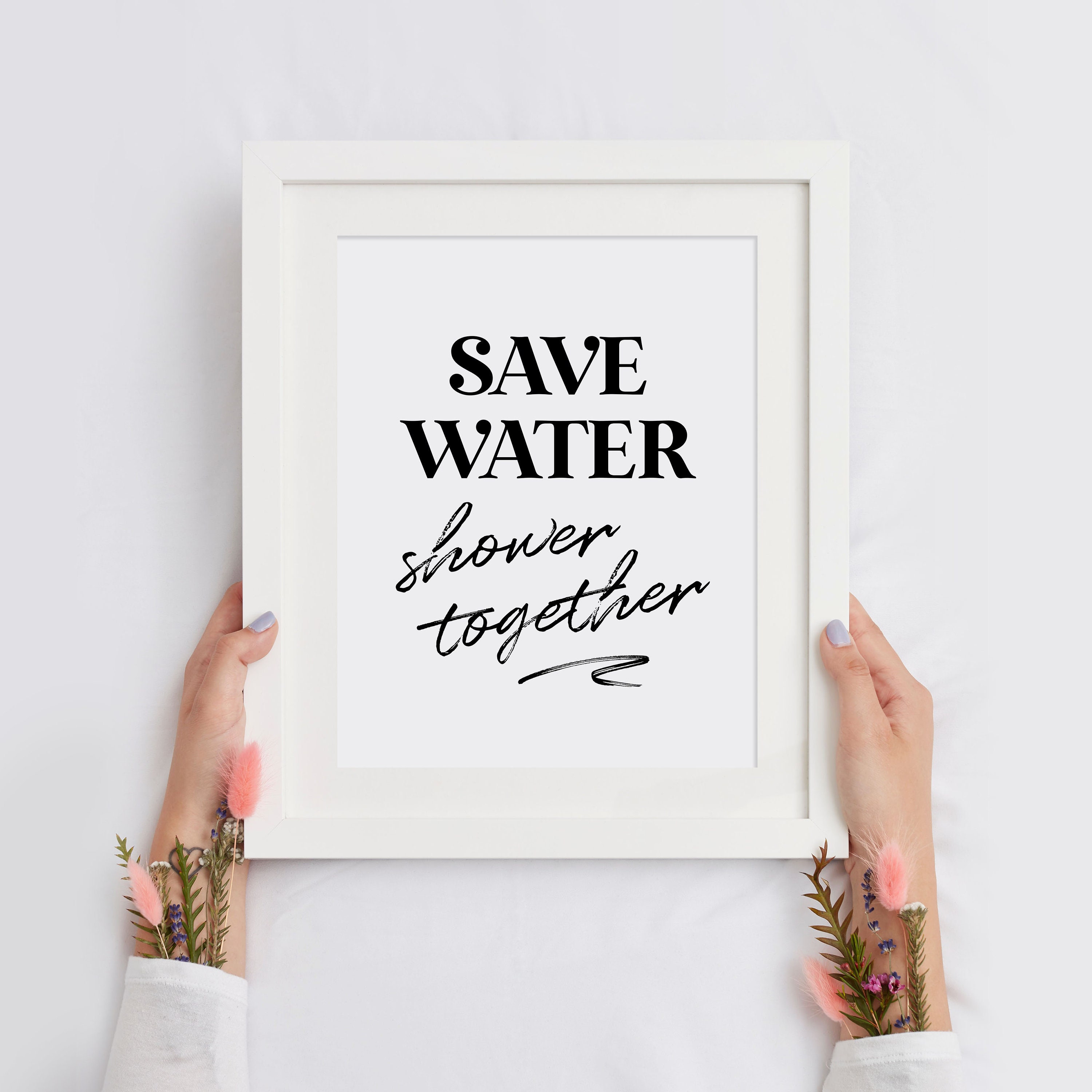 Save Water Shower Together Print Bathroom Poster Bath Room - Etsy