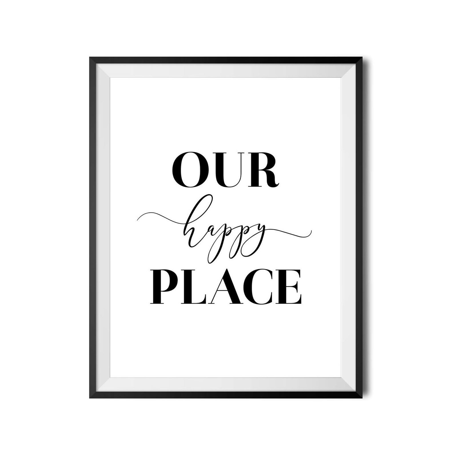 Our Happy Place Printable Art Living Room Poster Entry Room - Etsy