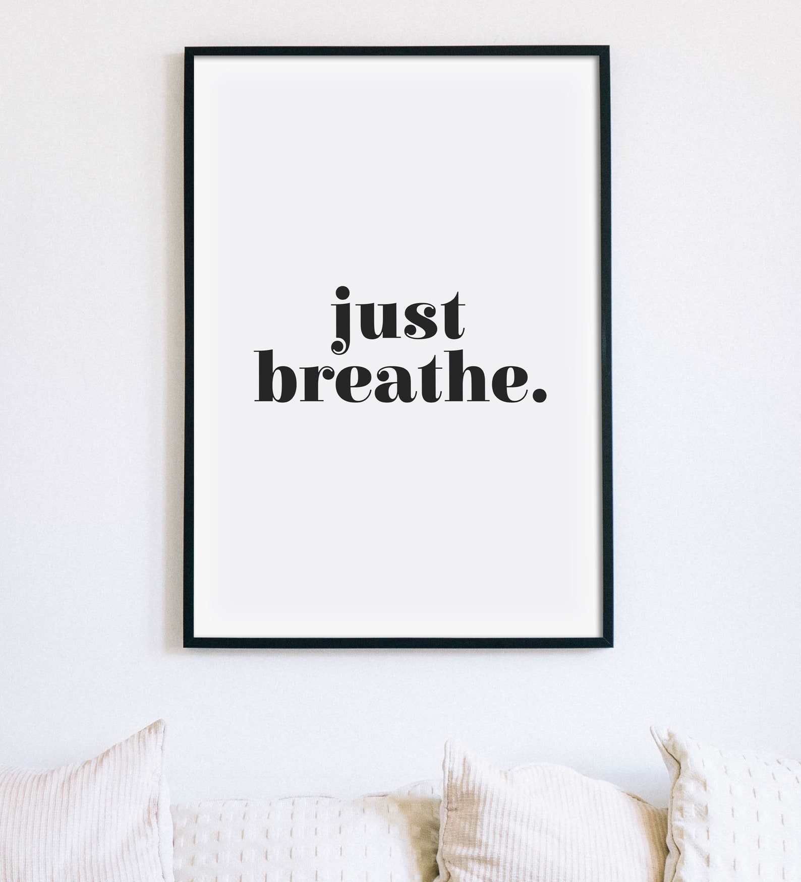 Just Breathe Print Yoga Poster Meditation Room Printable - Etsy