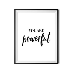 You Are Powerful Printable Art, Bedroom Wall Art, Office Print, Modern ...