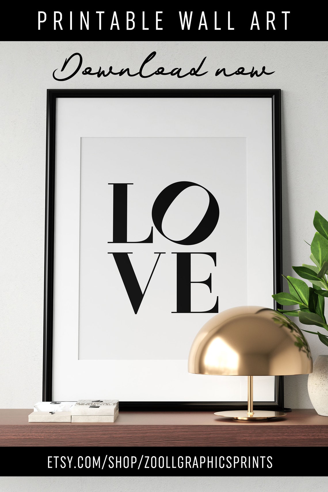 Love Printable Wall Art Love Poster Modern Bedroom Sign - Etsy