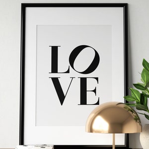 Love Printable Wall Art, Love Poster, Modern Bedroom Sign ...