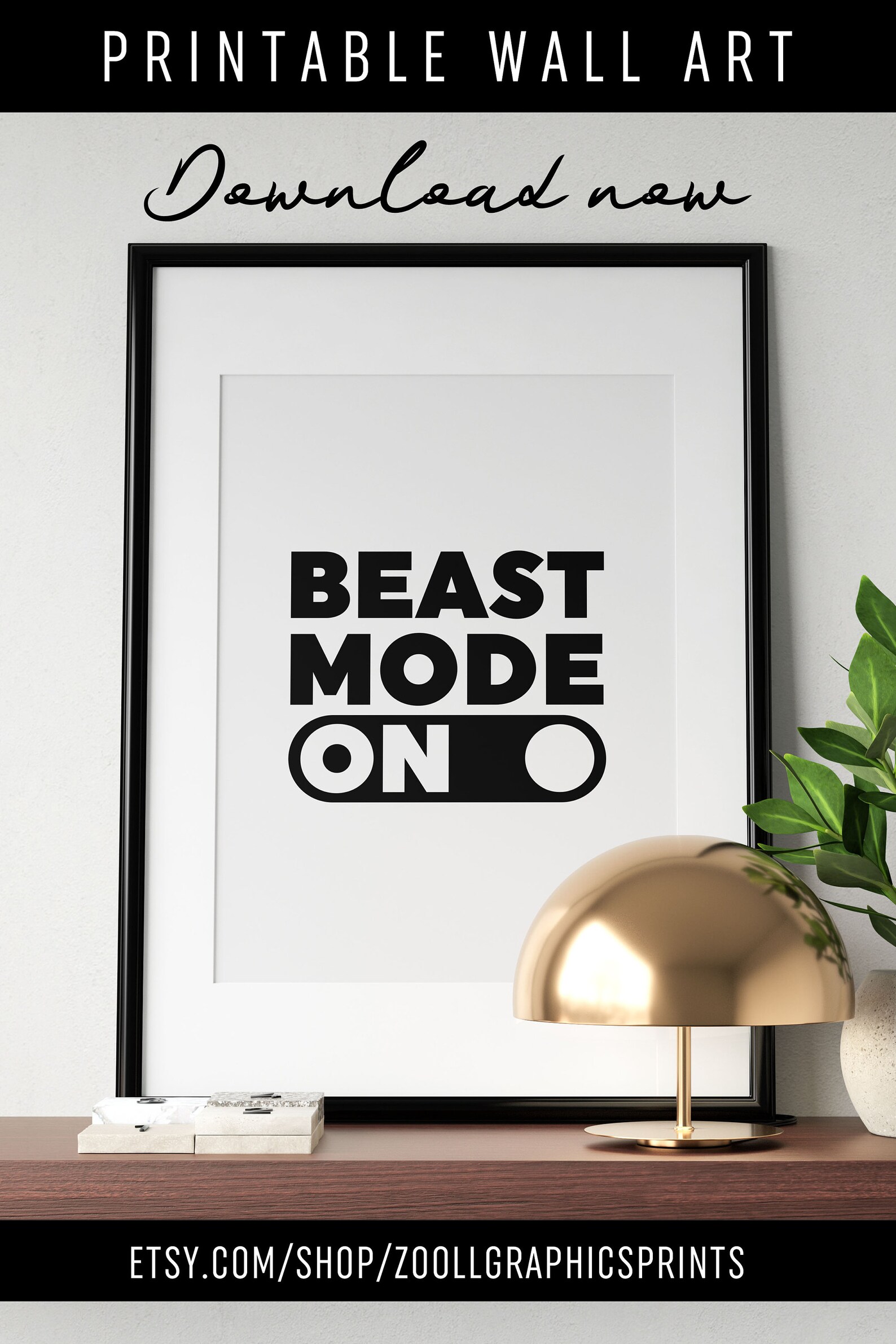 Beast Mode on Print Fitness Poster Exercise Quote Workout - Etsy