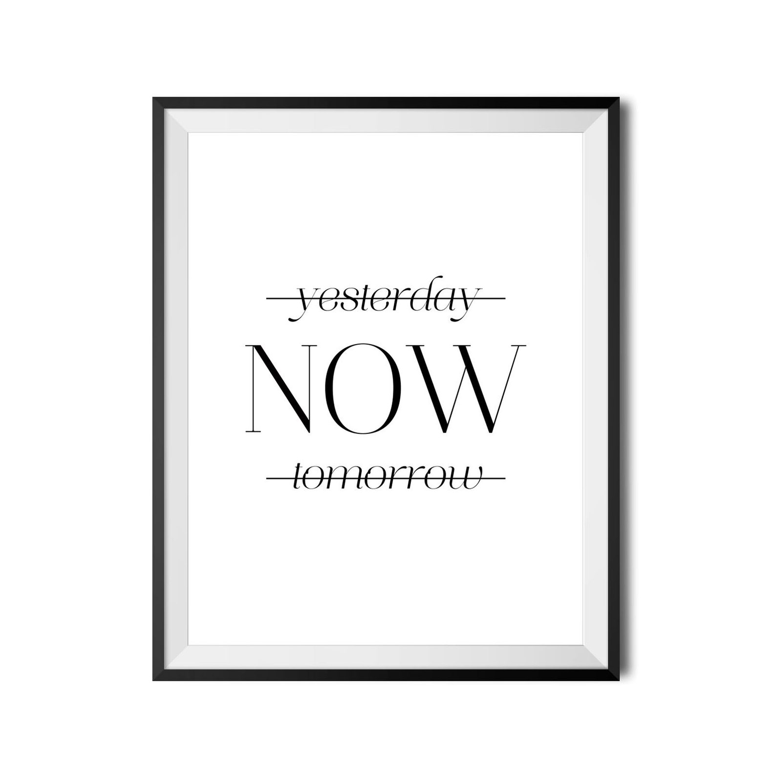 Yesterday Now Tomorrow Printable Art, Motivational Poster, Office Wall ...