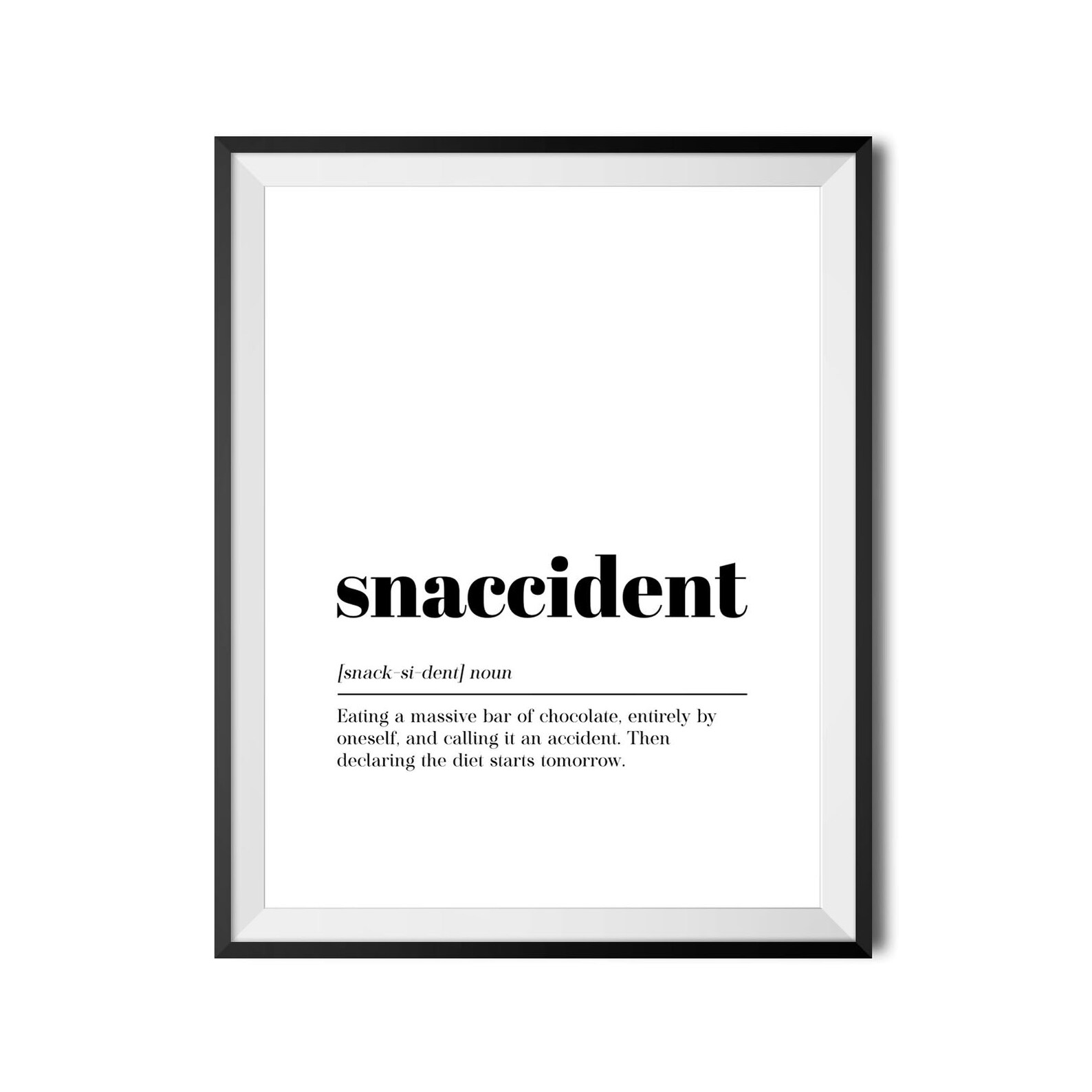 Snaccident Definition Print Funny Kitchen Sign Food Poster - Etsy