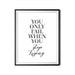 You Only Fail When You Stop Trying Printable Wall Art, Inspirational ...