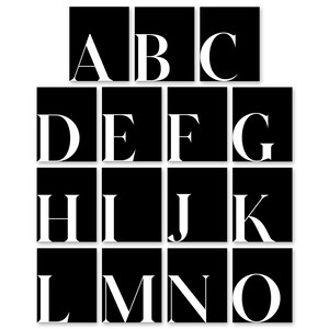 Printable Letter, Letter Sign, Black Background, Initial Printable Wall ...