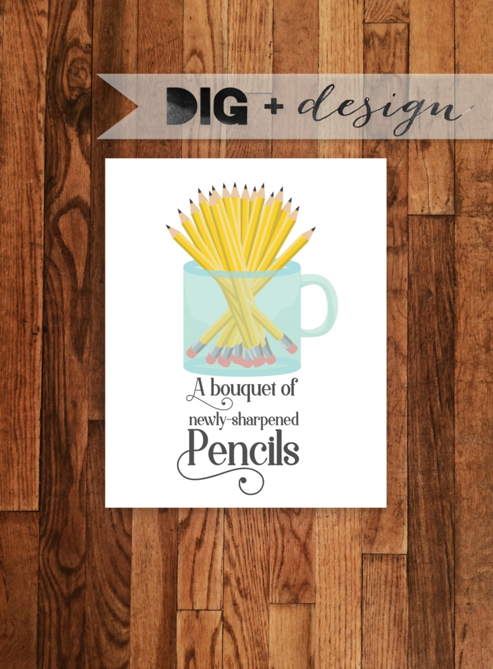 Bouquet of Newly-sharpened Pencils | Modern Art Print - Etsy