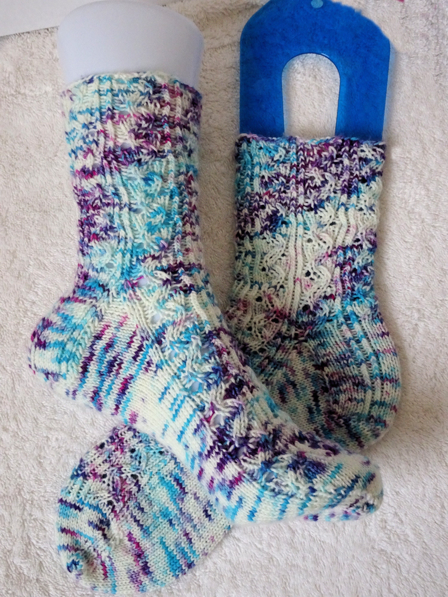 Splashes of Blue Ladies Patterned Socks - Etsy