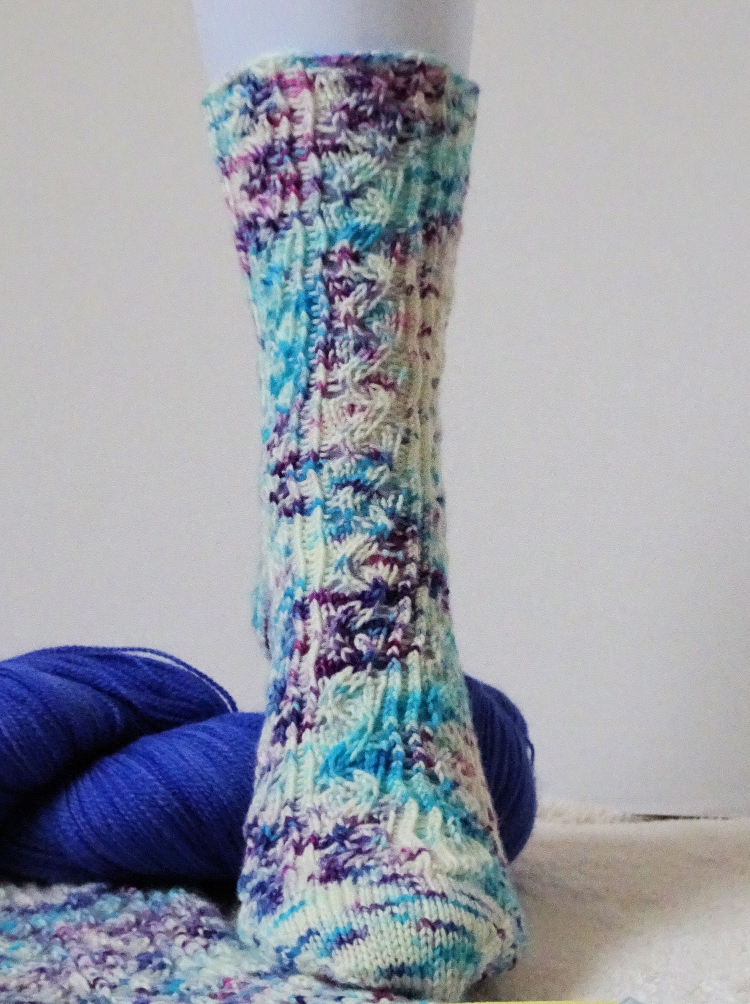 Splashes of Blue Ladies Patterned Socks - Etsy