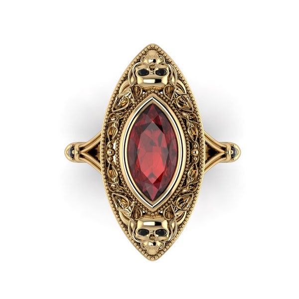 Skull Gem Ring - Etsy