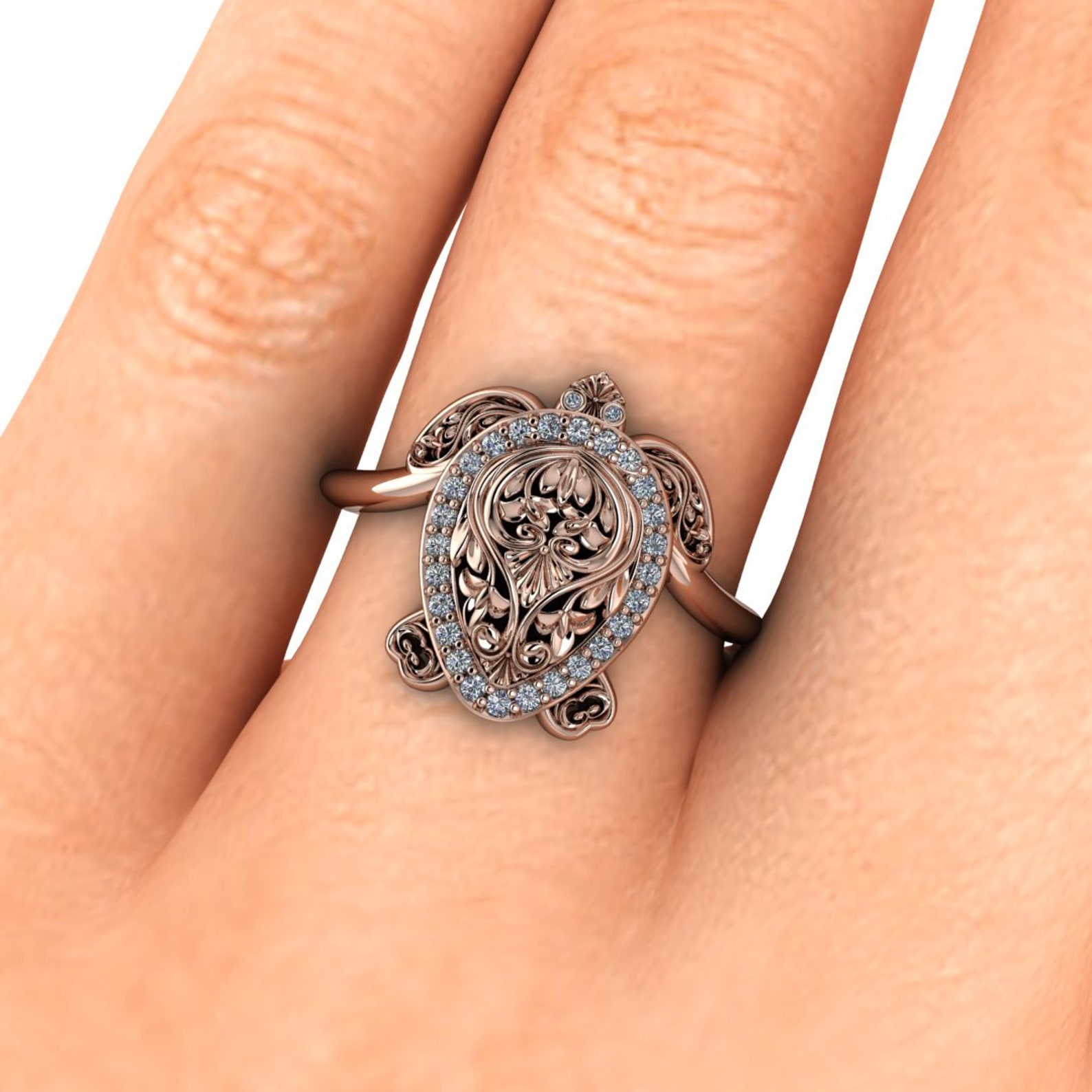 HONU : Diamond Sea Turtle Ring Power Animal Ring Turtle - Etsy