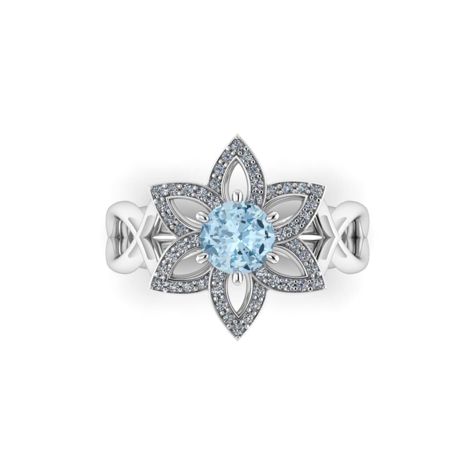 ELENTARI : Elvish Inspired Engagement Ring Aquamarine & - Etsy