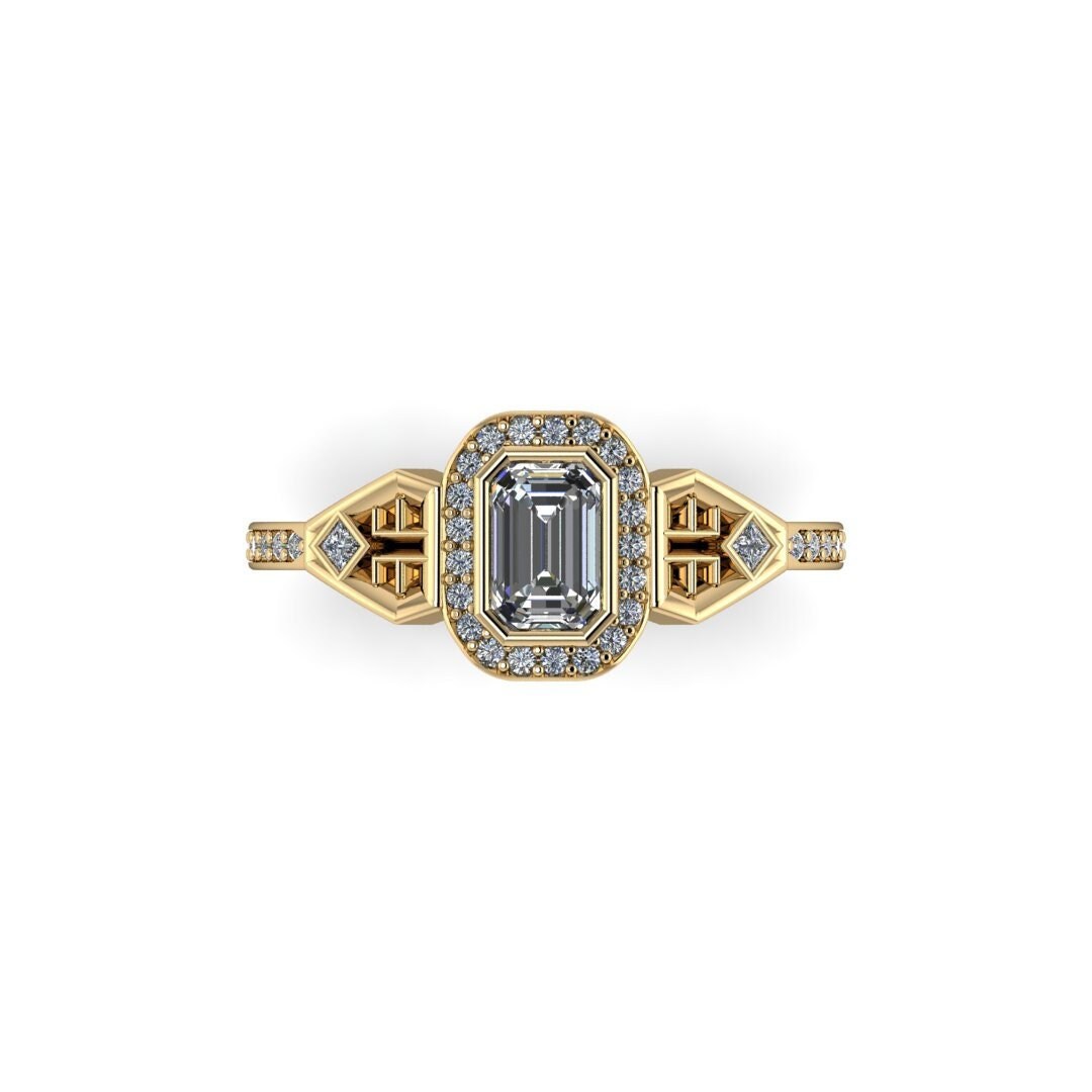 EARTH ICON : Diamond Engagement Ring -or- Moissanite Engagement Ring ...