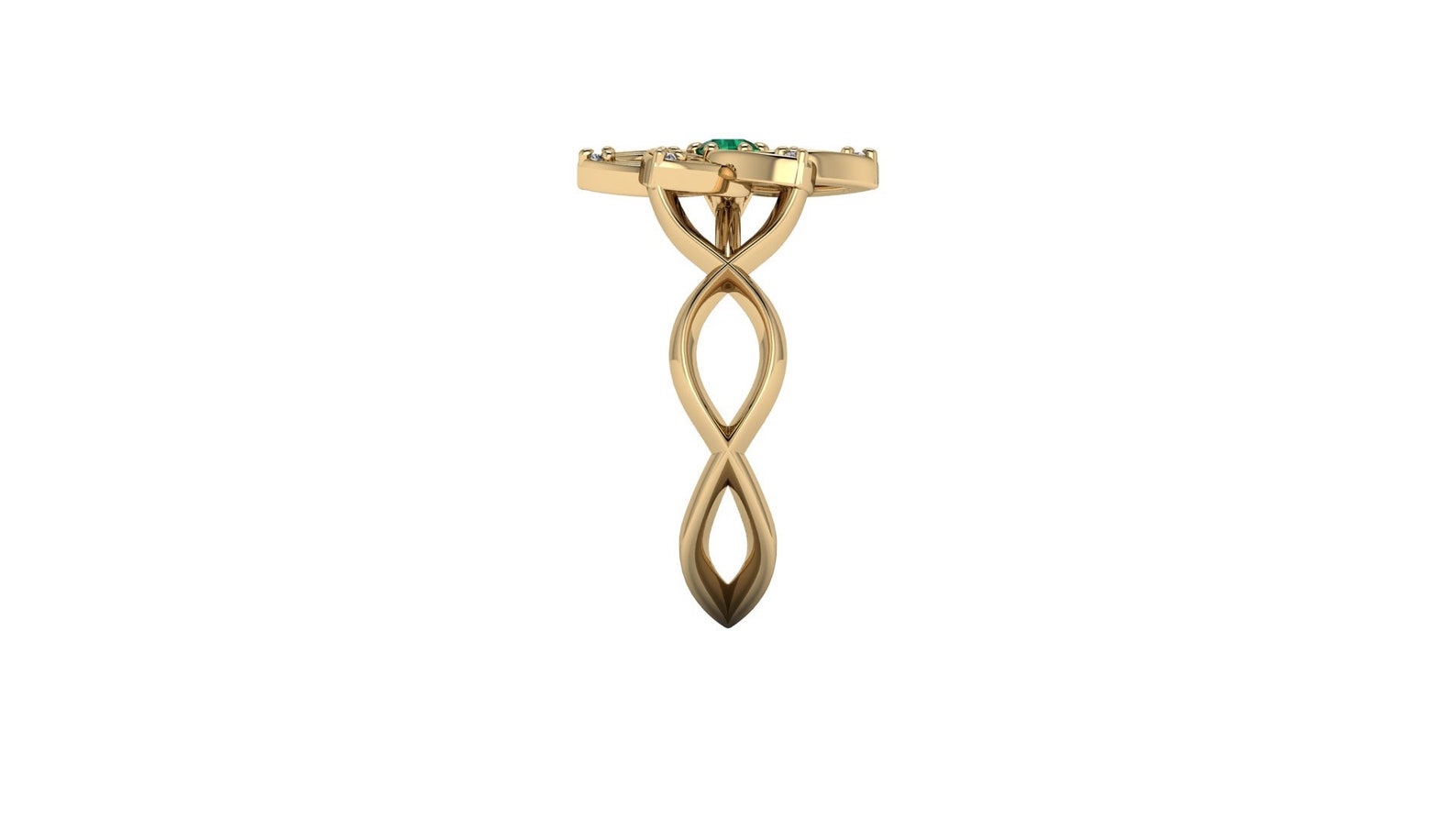 ELENTARI : Elvish Inspired Engagement Ring. Emerald Flower Ring ...
