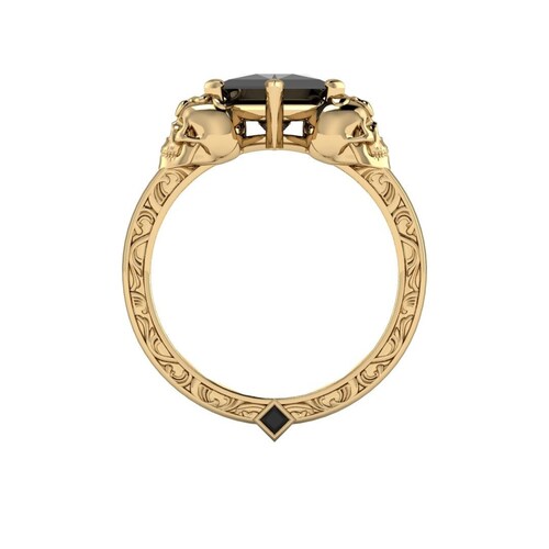 RIDDLE : XL Skull & Snake Scrollwork Ring Black Onyx and - Etsy