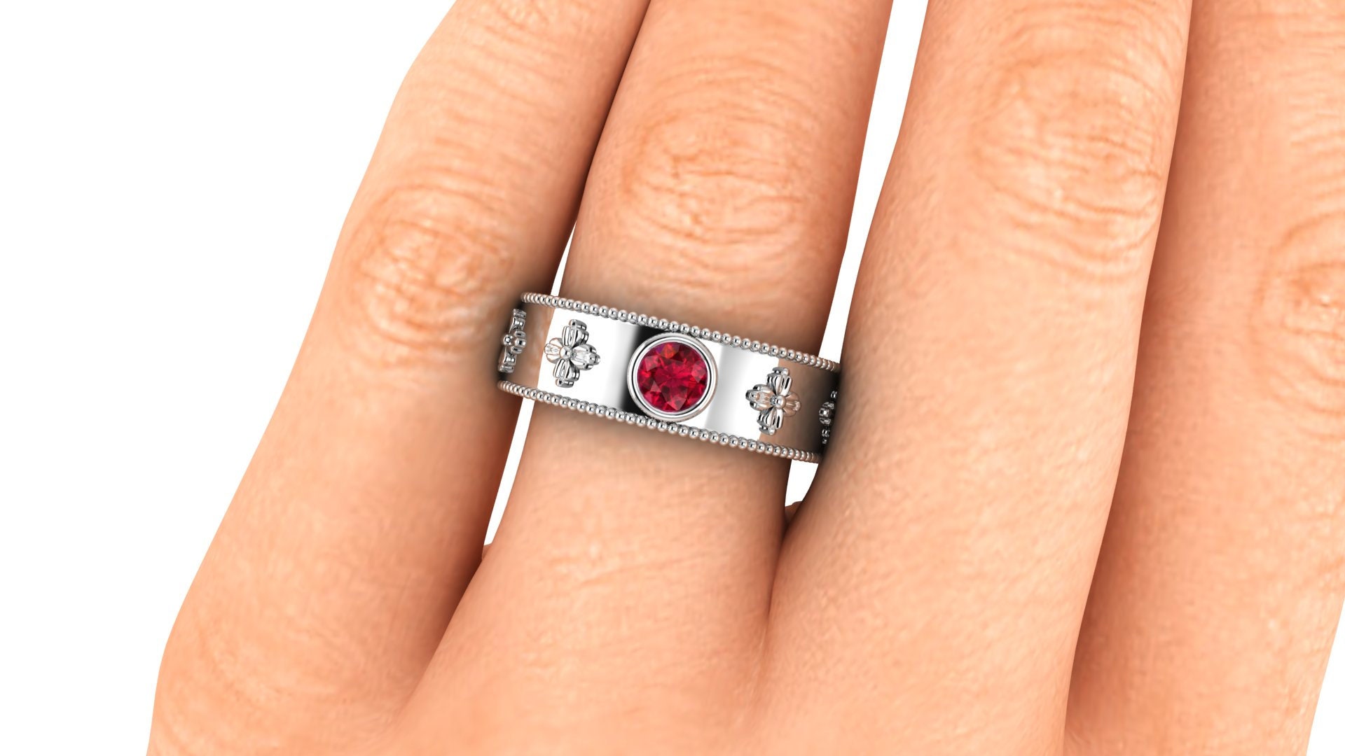 HOWL'S HEART : Anime Inspired Wedding Band | Ruby Engagement Ring ...