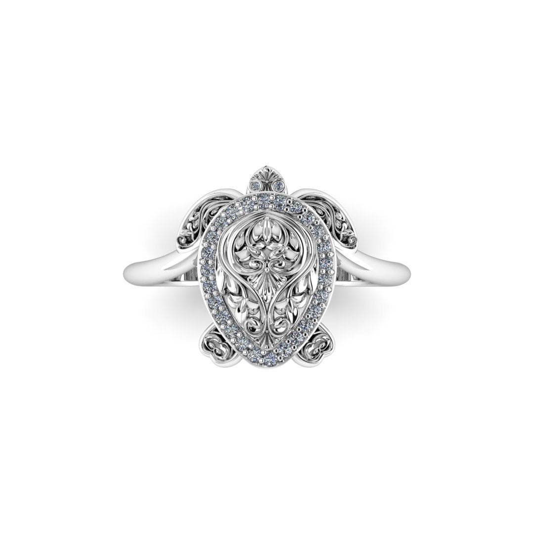 HONU : Diamond Sea Turtle Ring | Power Animal Ring | Turtle Spirit ...