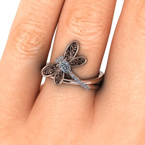 NYMPH : Diamond Dragonfly Ring | Power Animal Ring | Dragonfly Spirit ...