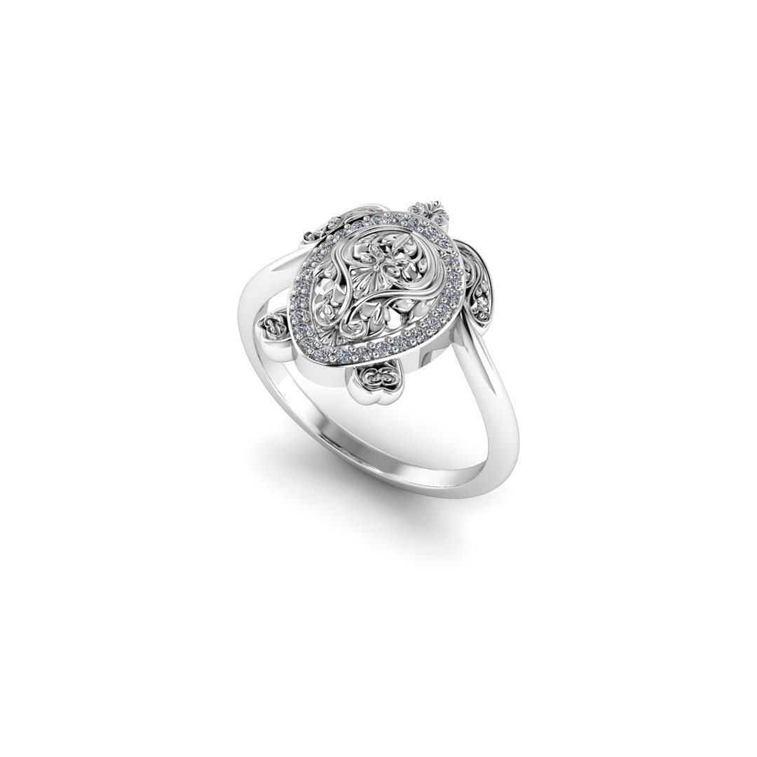 HONU : Diamond Sea Turtle Ring | Power Animal Ring | Turtle Spirit ...