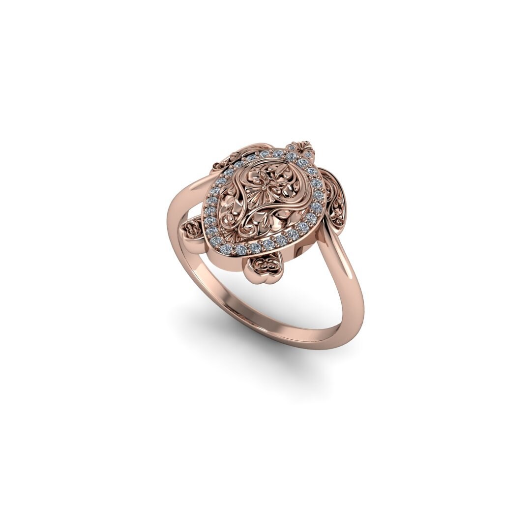 HONU : Diamond Sea Turtle Ring | Power Animal Ring | Turtle Spirit ...