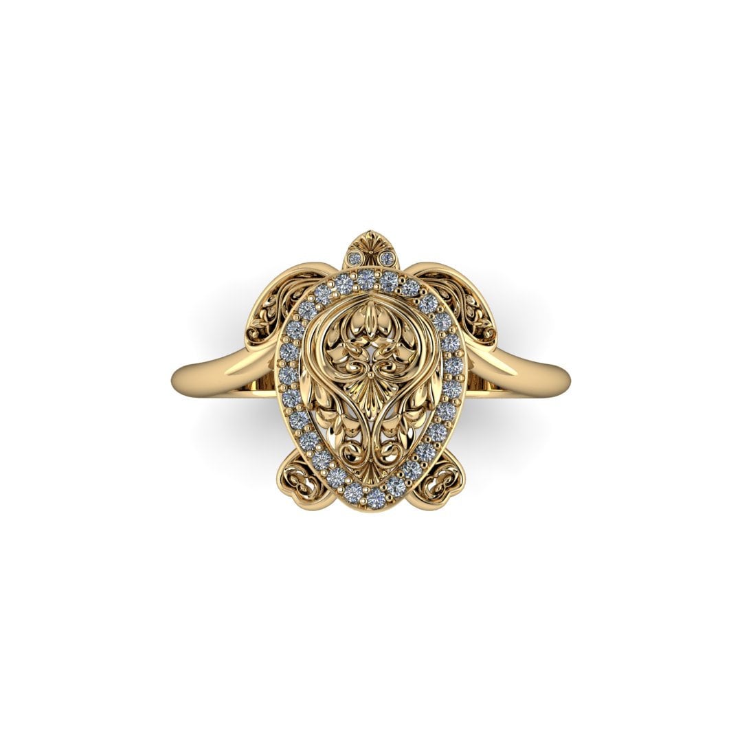 HONU : Diamond Sea Turtle Ring | Power Animal Ring | Turtle Spirit ...