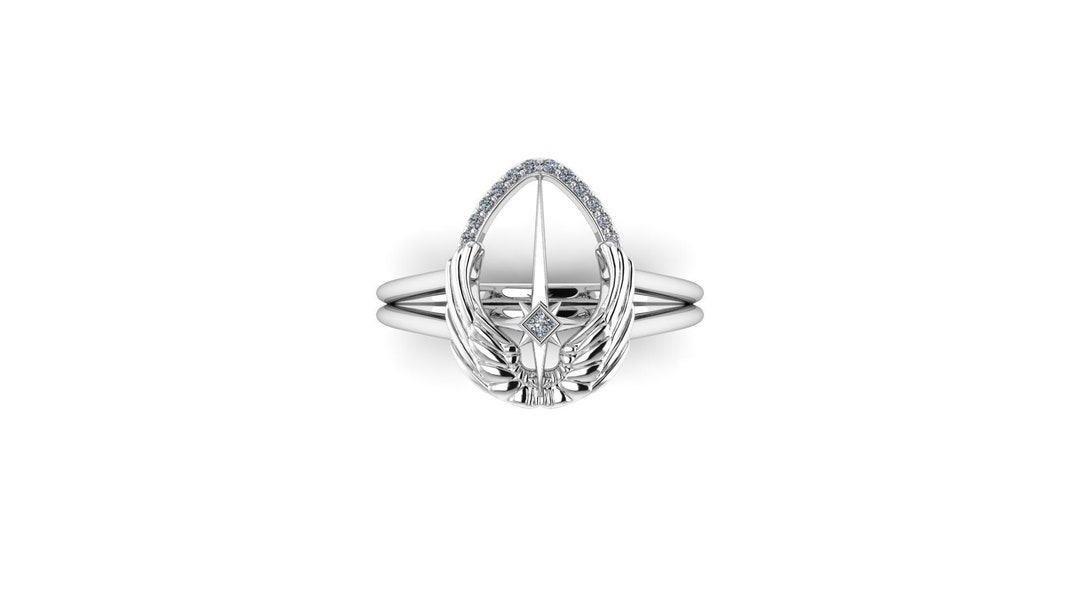 LIGHT WING : Futuristic Engagement Ring | Sci Fi Ring | Fantasy Diamond ...