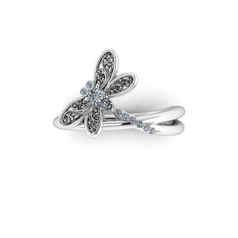 NYMPH : Diamond Dragonfly Ring Power Animal Ring Dragonfly - Etsy
