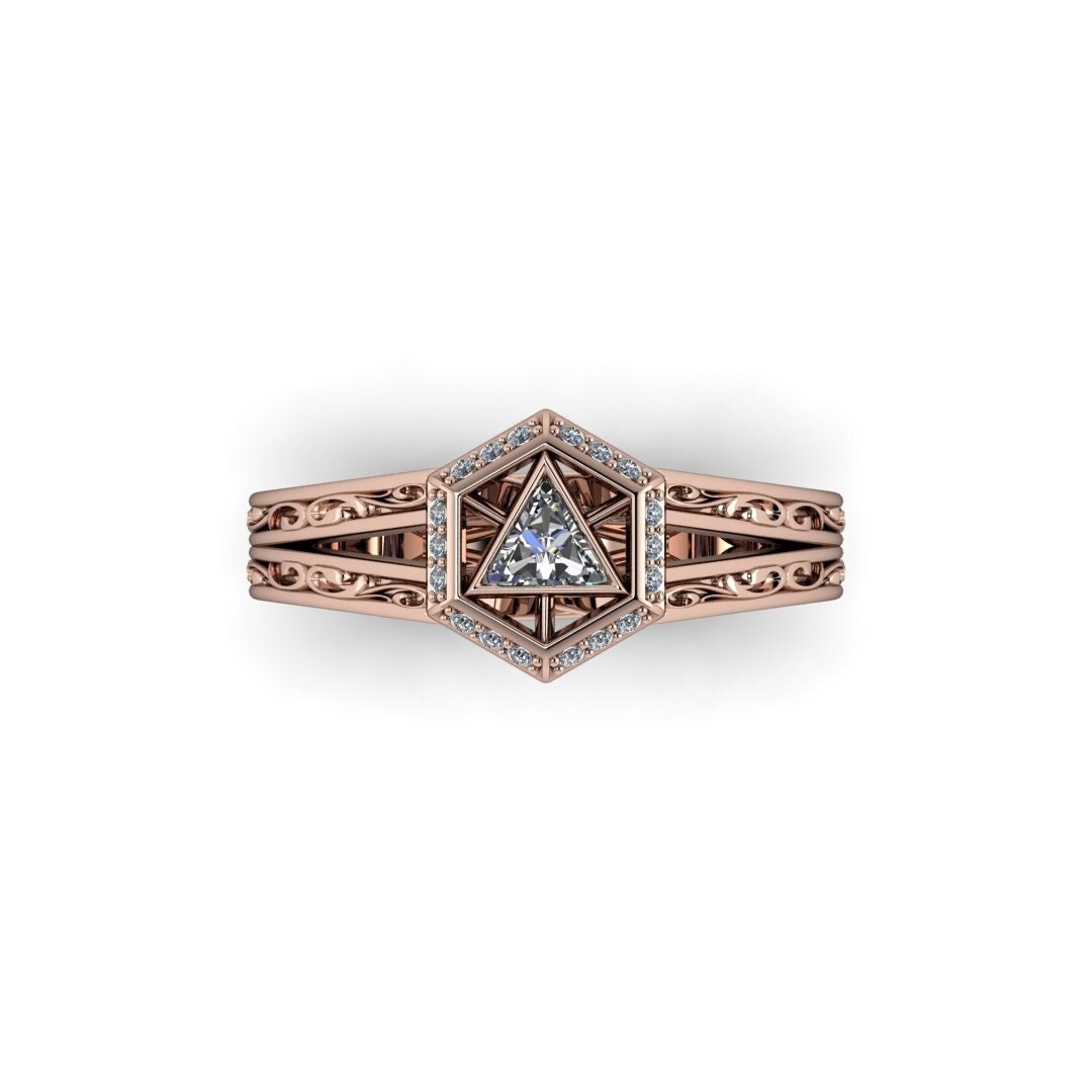 CRITICAL: RPG Inspired Engagement Ring, Icosahedron Ring, D20 Ring ...