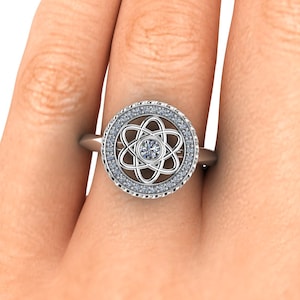 MINI ATOMIC LOVE : Atom Inspired Ring, Canadian Diamond Ring, Sciene ...