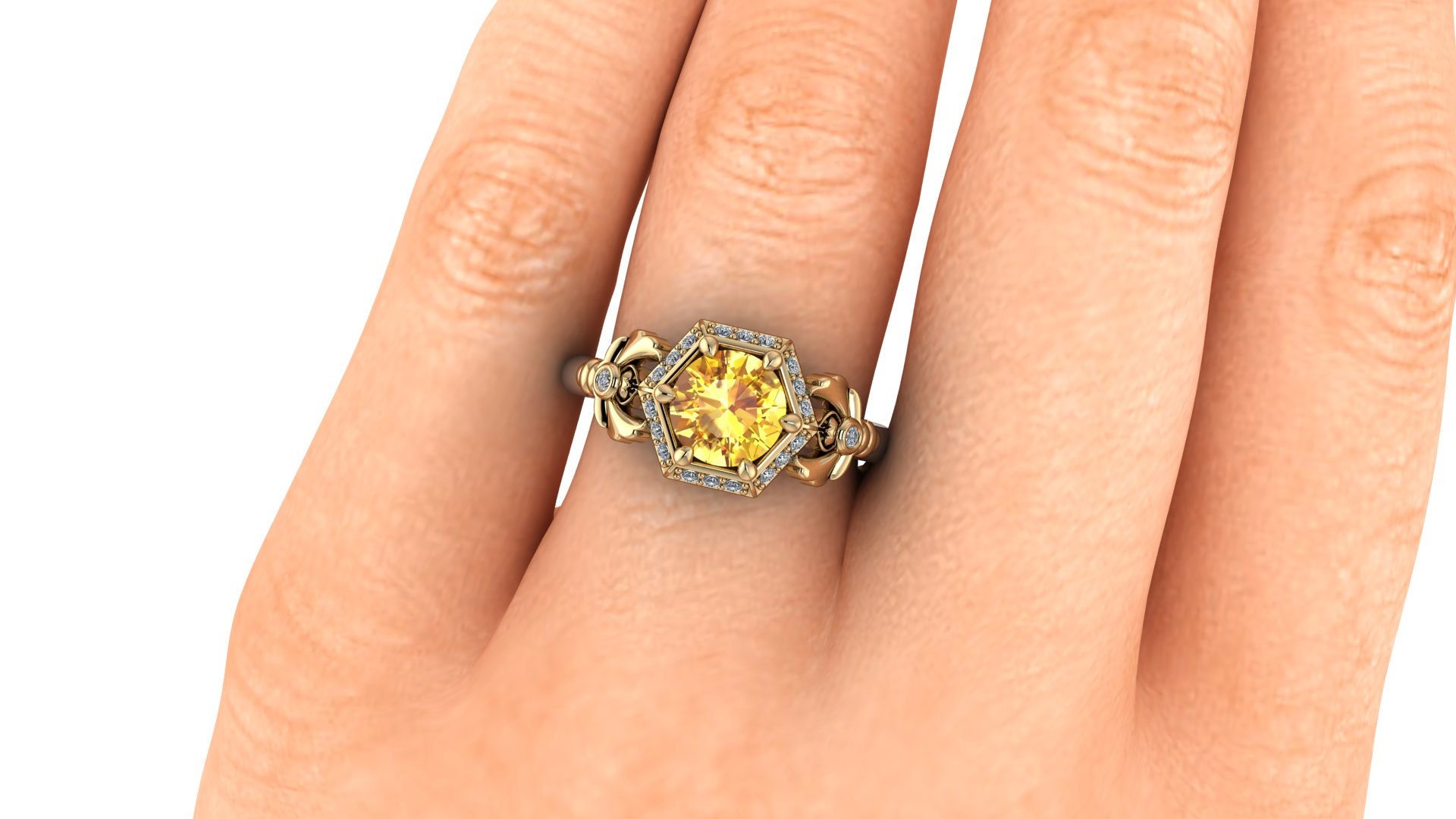 MELISSAE : Honey Bee Engagement Ring. Art Nouveau Inspired Bee Ring ...