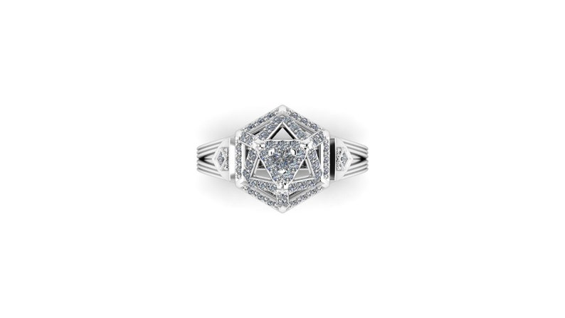 DIAMOND D20 - Shield Maiden: RPG Inspired Engagement Ring, Signet Ring ...