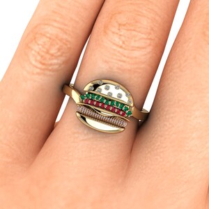 BURGER LOVE : Cartoon Inspired Hamburger Ring | Cheeseburger Ring ...