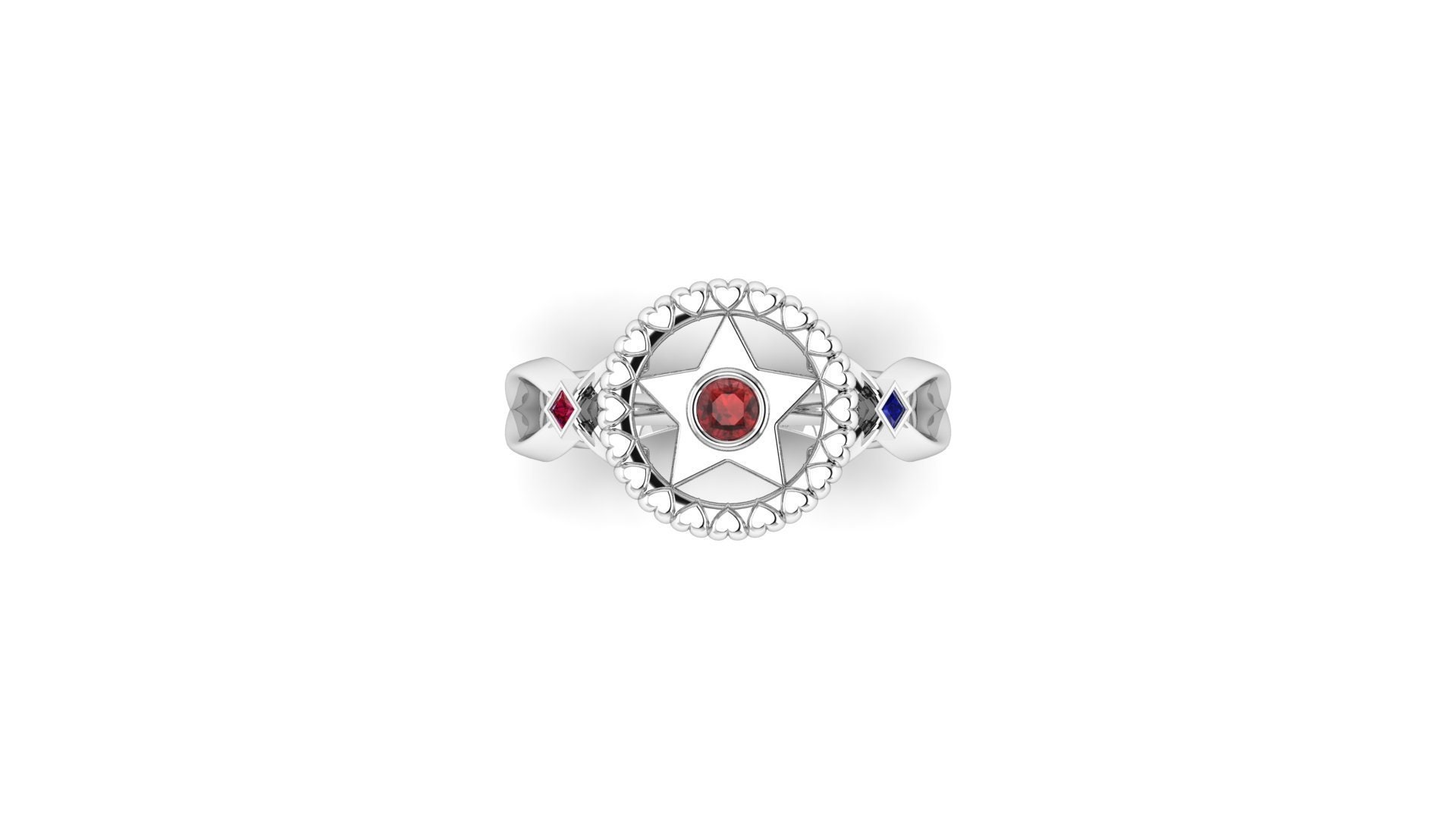 GARNET FUSION : Cartoon Inspired Star & Hearts Ring | Engagement Ring ...