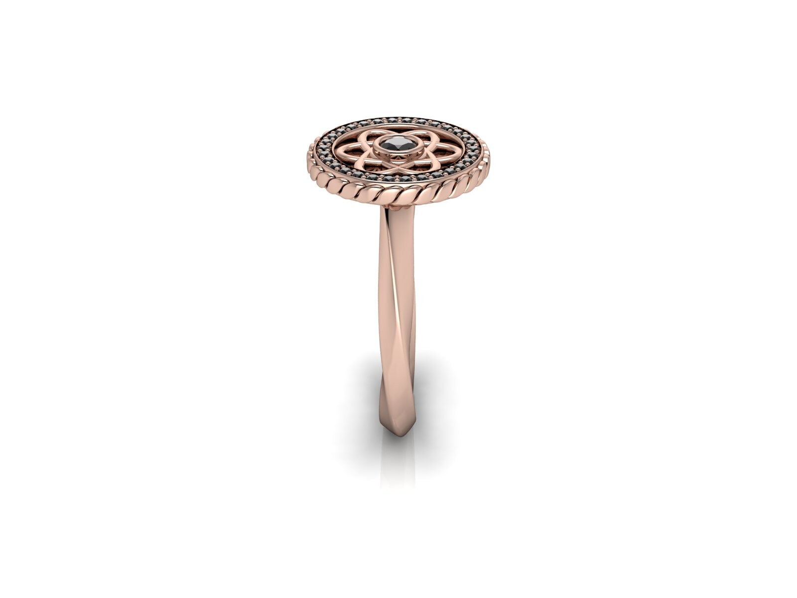 MINI ATOMIC LOVE : Atom Inspired Ring, Black Diamond Ring, Sciene ...