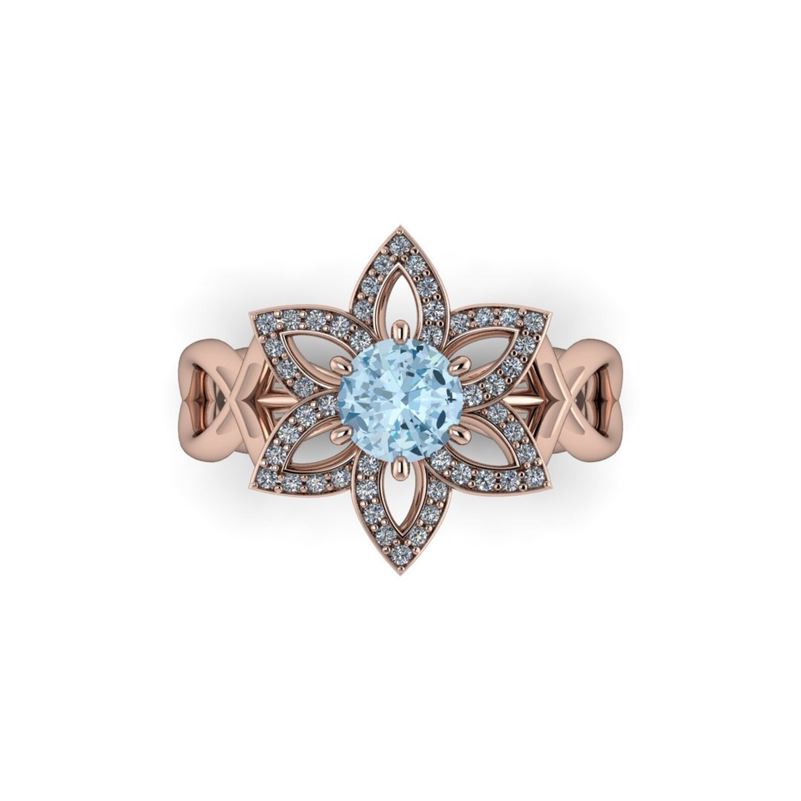 ELENTARI : Elvish Inspired Engagement Ring Aquamarine & - Etsy
