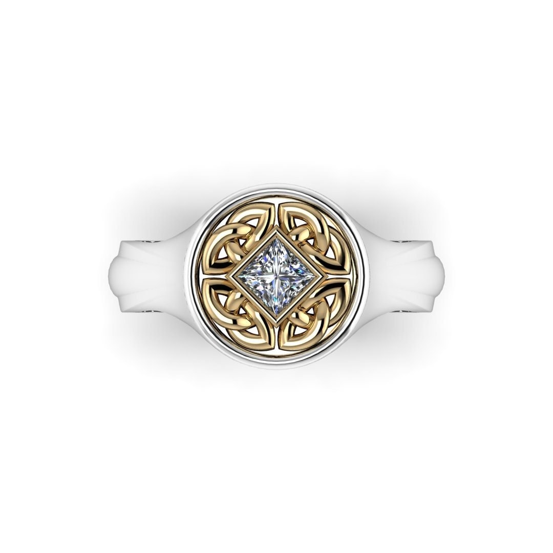 QUATERNARY KNOT SIGNET : Celtic Signet Ring | Mens Diamond Ring ...