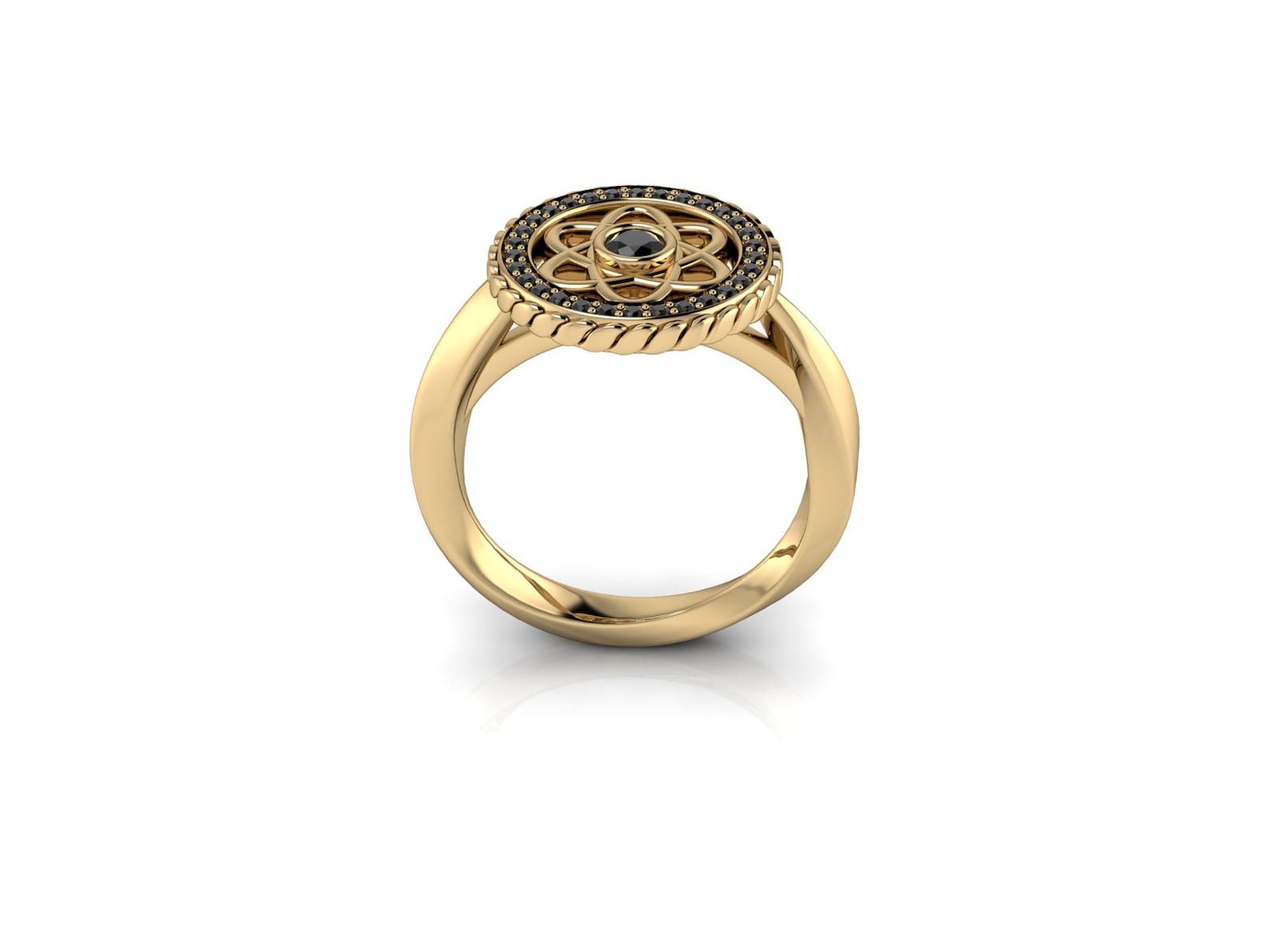 MINI ATOMIC LOVE : Atom Inspired Ring, Black Diamond Ring, Sciene ...