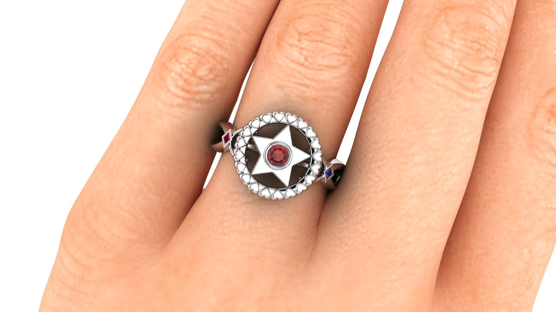 GARNET FUSION : Cartoon Inspired Star & Hearts Ring | Engagement Ring ...