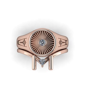 ENGAGE! : Futuristic Mens Engagement Ring & Wedding Band Set | Sci Fi ...